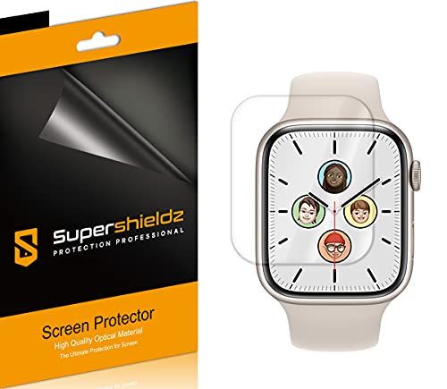 Supershieldz (3 Pack) Designed for Apple Watch Series 9/8 /7 (45mm) Screen Protector, High Definition Clear Shield (TPU)