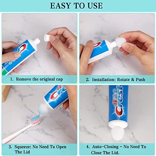 Self-Closing Toothpaste Caps,5 Pcs Toothpaste Squeezers Cap Keeps No Mess or Waste,Simple and Practical for Every Home by HIJAJA