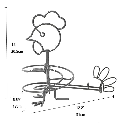 EggShuShu Gray Egg SKelter - Fresh Holder For Countertop ChicKen Stand BasKet Spiral Kitchen Wire RacK Eggs Farm with Timer