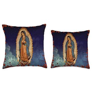 La Virgen de Guadalupe Designs La Virgen de Lady of Guadalupe Decorative Throw Pillow, 16x16, Multicolor