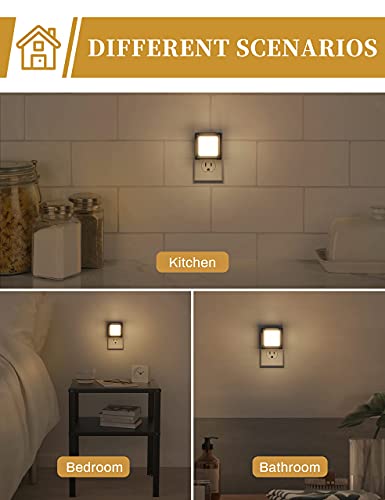 DORESshop Farmhouse Night Light Plug in, Dimmable LED Dusk to Dawn Sensor Night Light, Adjustable Brightness 110V, Soft White 3000K for Bedroom, Hallway, Nursery