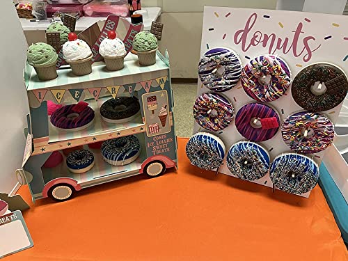 3 Tier Van Cake Stand,Ice Cream Truck Cart Decorations,Ice Cream Baby Shower,Bus Cupcake Stands,Ice Cream Holder Display for Birthday Party Candy Supplies HaakLux