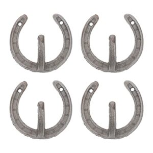 yardwe 4pcs cast iron wall hooks horseshoe shaped wall hanger coat hook hat horse hook vintage wall hook farmhouse decorative hooks for hanging robe towels coats bags