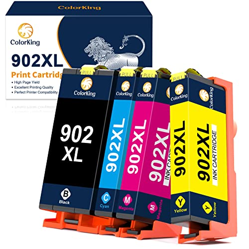 ColorKing Remanufactured Ink Cartridge Replacement for HP 902XL 902 XL Ink Cartridges to use with HP Officejet Pro 6978 6968 6970 6958 6962 6975 6960 6954 Printer (4 High Yield Combo Packs)