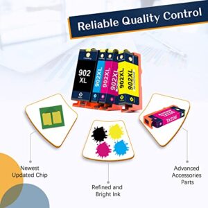 ColorKing Remanufactured Ink Cartridge Replacement for HP 902XL 902 XL Ink Cartridges to use with HP Officejet Pro 6978 6968 6970 6958 6962 6975 6960 6954 Printer (4 High Yield Combo Packs)