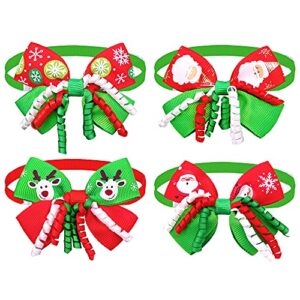 Christmas Puppy Dog Bowtie Curves 10pcs/Pack Dog Bows Necktie Styles for Christmas Dog Accessories