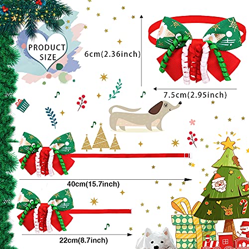 Christmas Puppy Dog Bowtie Curves 10pcs/Pack Dog Bows Necktie Styles for Christmas Dog Accessories