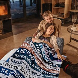 Gifts for Wife Mother's Day Anniversary Valentines, Personalized Throw Blanket Romantic I Love You Wedding Gifts to My Wife,Ultra-Soft Micro Fleece Blankets Soft Bedding Sofa