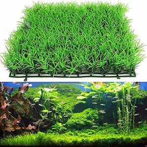 saycker aquarium grass mat,fake artificial aquarium grass ornament turf aquatic grass lawn,fish tank grass landscape decoration,25cm x 25cm