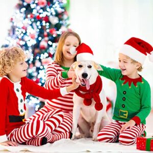 8 Pcs Pet Christmas Hats Dog Cat Christmas Santa Hats Holiday Pet Costumes Plush Santa Hat Pet Christmas Photo Props for Puppy Kitten Small Cats Dog