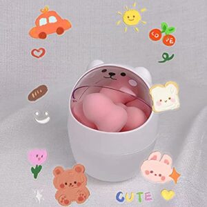 XIDAJIE Cartoon Desktop Trash Can, Cute Bear Shape Trash Can Mini Clamshell Small Waste Paper Basket for Bathroom Kitchen Home Office Dorm Kids Room