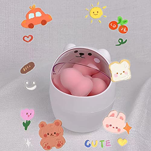 XIDAJIE Cartoon Desktop Trash Can, Cute Bear Shape Trash Can Mini Clamshell Small Waste Paper Basket for Bathroom Kitchen Home Office Dorm Kids Room