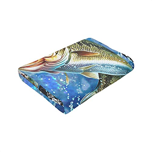 Bass Fishing Throw Blankets Ultra Soft Flannel Blanket Warm Cozy Couch Sofa Bed Decor for All Seasons