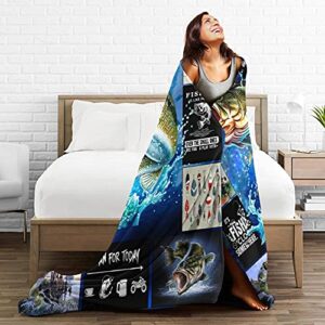 Bass Fishing Throw Blankets Ultra Soft Flannel Blanket Warm Cozy Couch Sofa Bed Decor for All Seasons