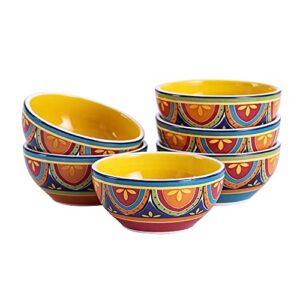 bico tunisian dessert bowls set of 6, ceramic, 12oz, for ice cream, salad, cereal, dipping sauce, microwave & dishwasher safe