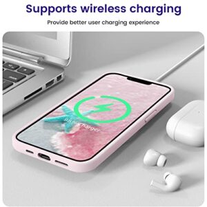 OTOFLY Designed for iPhone 13 Case, Silicone Shockproof Slim Thin Phone Case for iPhone 13 6.1 inch Ice Pink