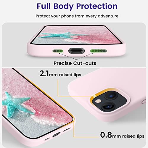 OTOFLY Designed for iPhone 13 Case, Silicone Shockproof Slim Thin Phone Case for iPhone 13 6.1 inch Ice Pink