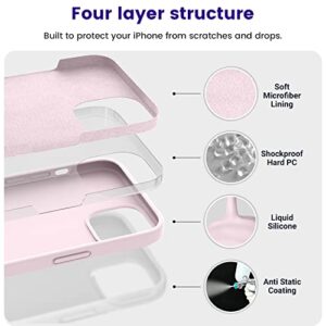 OTOFLY Designed for iPhone 13 Case, Silicone Shockproof Slim Thin Phone Case for iPhone 13 6.1 inch Ice Pink