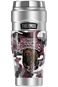 thermos university of montana official camo stainless king stainless steel travel tumbler, vacuum insulated & double wall, 16oz