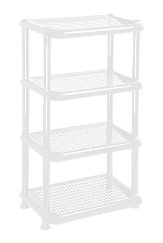 Mintra Home Light Duty Plastic Storage Racks (Rectangular Rack, White) - 18.5inW x 11.75inD x 35.5inH