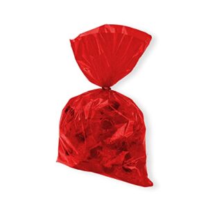 GAKA 50 Pack Red Cello Bags with Candy Cookie Bags 5.9 x 9 inch Clear Plastic Treat Bags Red Candy Bags for Cookie Candy Snack Wrapping Party Favor with Twist Ties