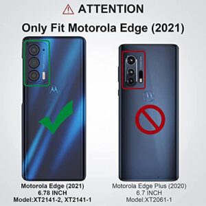 LeYi for Motorola Edge 5G UW Case, Motorola Edge 2021 Case with 2 Tempered Glass Screen Protector, Full-Body Shockproof Bumper Rugged Hybrid Hard Clear Protective Phone Case for Moto Edge 5G UW, Black