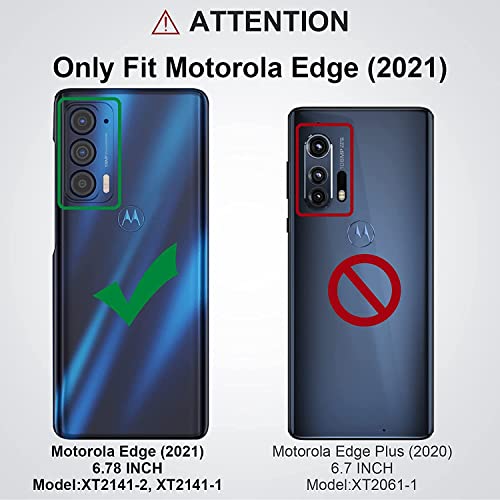 LeYi for Motorola Edge 5G UW Case, Motorola Edge 2021 Case with 2 Tempered Glass Screen Protector, Full-Body Shockproof Bumper Rugged Hybrid Hard Clear Protective Phone Case for Moto Edge 5G UW, Black