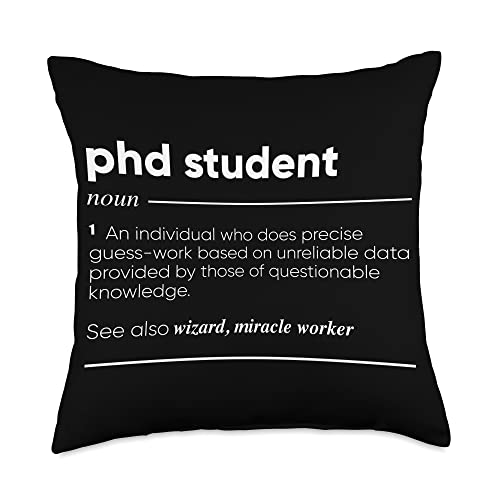 Gifts For PhD Student PhD Student Definition Funny Noun Throw Pillow, 18x18, Multicolor