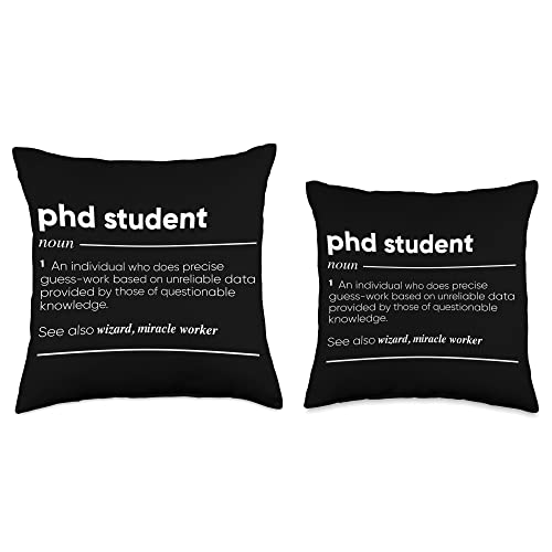 Gifts For PhD Student PhD Student Definition Funny Noun Throw Pillow, 18x18, Multicolor