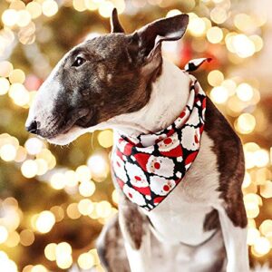 YUDANSI Christmas Dog Bandanas Hat Set, Red Dog Triangle Scarf Dog Costumes Headwear, Christmas Pet Bibs for Dog, 3 Pack Dog Christmas Party Outfit, Gift for Small Medium Large Dogs(Santa Snowflake)