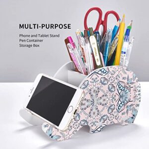 Xwyzy Elephant Pencil Holder with Mobile Phone Holder Desktop Storage Pencil Mobile Phone Holder Bracket