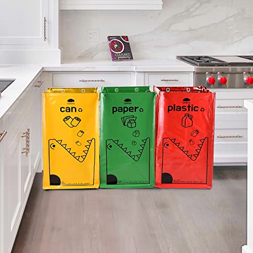 3 Set Recycling Bin Bags, Recycling Bins&Laundry Basket, Reusable Recyclable Bin for Kitchen, Recycle Waterproof Container(3 Set)