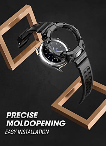 SUPCASE Unicorn Beetle Pro Series Rugged Protective Case with Strap Bands for 46 mm Galaxy Watch 4 (2021 Release), Black