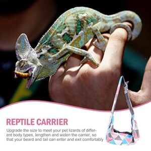 balacoo Reptile Carrier Sling Adjustable Bearded Dragon Carrier Bag Pouch Holder for Travel Reptile Small Animals Pets Clothes Tank Accessories