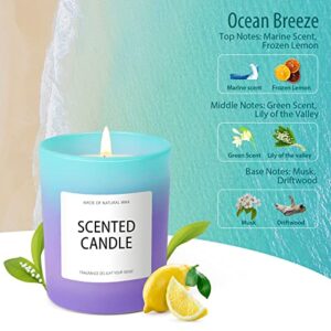 Candles, Scented Candles, Candles for Home Scented, Scented Candle Gift Set for Women, Soy Wax Candle, Mothers Day Gifts Jar Candle Ocean Breath