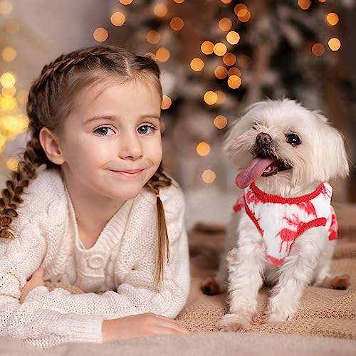 6 Pieces Puppy Clothes for Christmas Winter Warm Cute Pet Sweaters Flannel Dog Vest Paw Print Pet Dog Cat Clothes for Chihuahua Yorkies Dachshunds Male Female Dog Cat (Animal Pattern, X-Small)