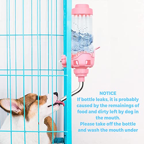 Vannon Dog Water Dispenser for Cage Leakproof Crate Auto Feeding Water Bottle for Dogs & Rabbits Pet Nozzle Diameter: 12mm, Top Fill, BPA Free