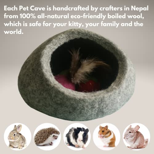 Guinea Pig Hideout, Hamster Bed, Guinea Pig Bed, Dwarf Rabbit Bed, Bearded Dragon Bed, 100% Pure Wool Handmade, Hideout for Chinchilla Cave Bed for Small Pet Animal House Accessories