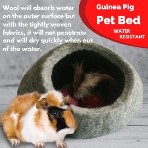 Guinea Pig Hideout, Hamster Bed, Guinea Pig Bed, Dwarf Rabbit Bed, Bearded Dragon Bed, 100% Pure Wool Handmade, Hideout for Chinchilla Cave Bed for Small Pet Animal House Accessories