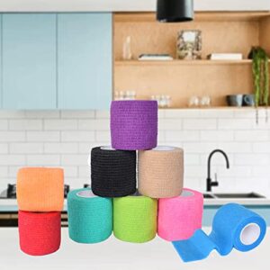 Gondiane 9 Pack 2" x 5 Yards Self Adhesive Bandage Wrap Self Stick Wrap for Ankle, Wrist, Finger, Sports, Breathable Cohesive Vet Tape for Pets (Multi Colors)