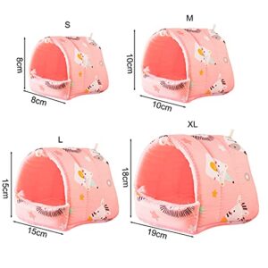 LAPUTA Guinea Pig Nest Hamster Cuddle Cave Winter Bed Warm Cartoon Pattern Sleeping Cushion Pet Hideout Small Animal Squirrel Hedgehog House Mini Cage Green Fish XL