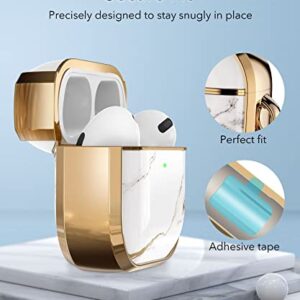 ESR Style Case Compatible with AirPods 3rd Generation (2021), Shockproof Protective Cover, Supports Wireless Charging, Stylish Case with Wrist Strap and Keychain Clip, Daydream Series, Marble