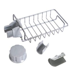 Sink Caddy Organizer, Stainless Steel Faucet Storage Rack Sponge Holder for Kitchen Accessories(Silver)