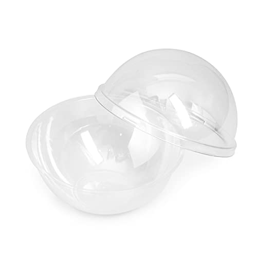 Restaurantware Thermo Tek 12 oz Clear Plastic Sphere Salad Container - with Dome Lid - 5 1/4" x 5 1/4" x 4 1/2" - 50 count box