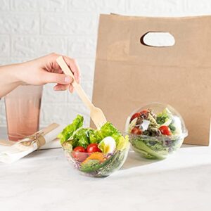 Restaurantware Thermo Tek 12 oz Clear Plastic Sphere Salad Container - with Dome Lid - 5 1/4" x 5 1/4" x 4 1/2" - 50 count box