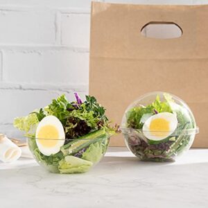 Restaurantware Thermo Tek 12 oz Clear Plastic Sphere Salad Container - with Dome Lid - 5 1/4" x 5 1/4" x 4 1/2" - 50 count box