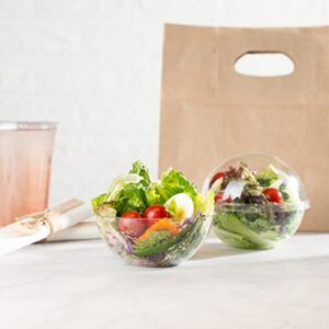 Restaurantware Thermo Tek 12 oz Clear Plastic Sphere Salad Container - with Dome Lid - 5 1/4" x 5 1/4" x 4 1/2" - 50 count box