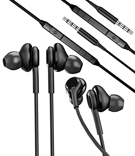 Wired 3.5mm Earbud With Microphone Headset Computer Jack PC Laptop in Ear Headphone phone Gaming Video Game headset (2pack)Compatible for Samsung Galaxy S10 pad Kid for School Chromebook Auriculare I