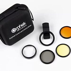 Orphek Extra Wide Coral Lens – Kit for DSRL 52mm and All Smartphones – 4 Included: Macro, CPL 52mm Polarized, 15,000k Orange, 20,000k Yellow – Lens Made of Glass – for Better Photography!