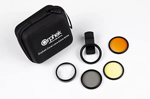 Orphek Extra Wide Coral Lens – Kit for DSRL 52mm and All Smartphones – 4 Included: Macro, CPL 52mm Polarized, 15,000k Orange, 20,000k Yellow – Lens Made of Glass – for Better Photography!